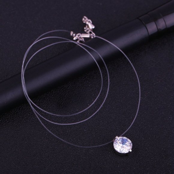 Jewelry | New 2ct Solitaire Diamond Invisible Chain Necklace | Poshmark